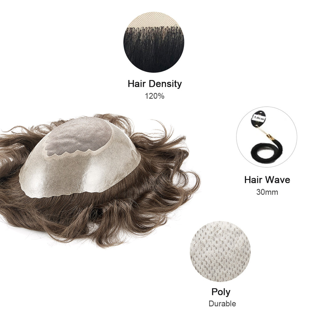 Fine Mono Poly with Gauze in Perimeter Stock Hair System